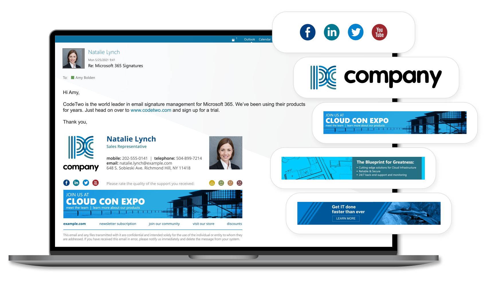 Place attractive graphics in signatures