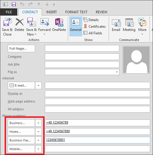 Mobile phone numbers are displayed improperly