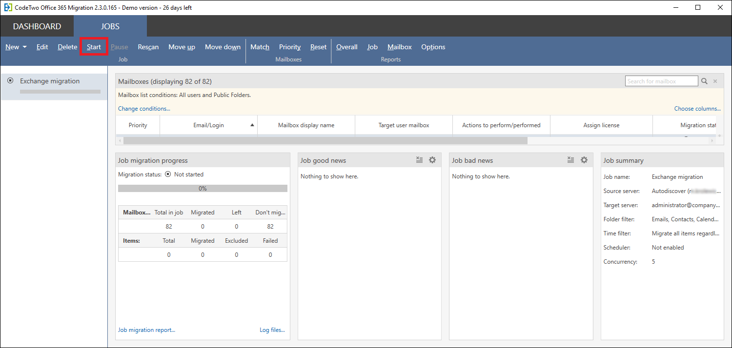 How to - Configure a migration job | CodeTwo Office 365 Migration User ...
