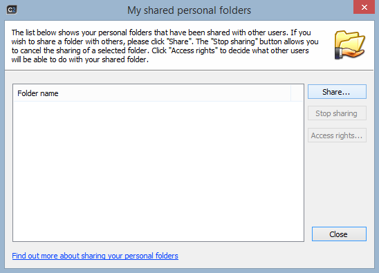 How to share my personal folder with other users