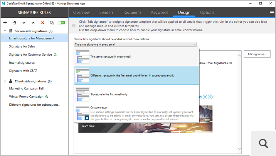 CodeTwo Email Signatures for Office 365 - Screenshots and Videos