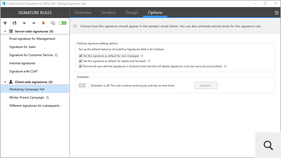 CodeTwo Email Signatures for Office 365 - Screenshots and Videos