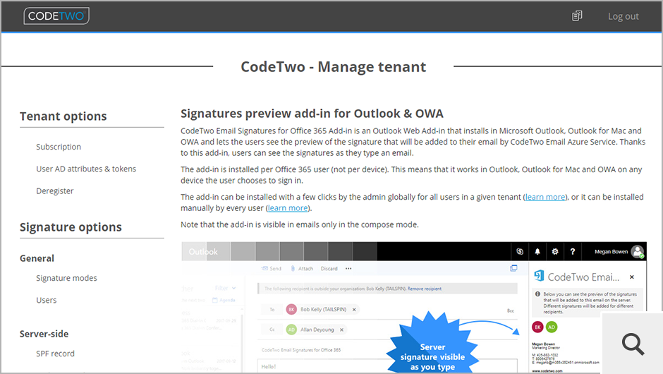 CodeTwo Email Signatures for Office 365 - Screenshots and Videos