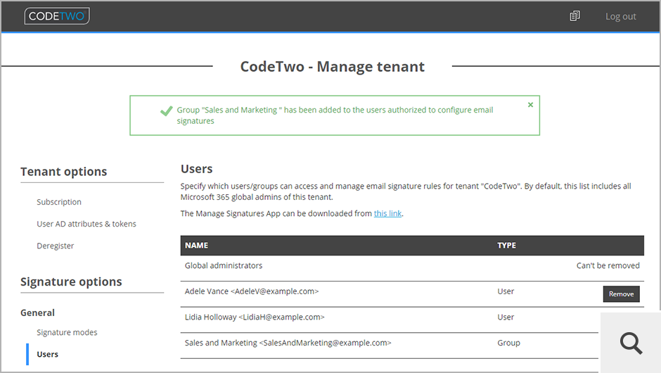CodeTwo Email Signatures for Office 365 - Screens & videos