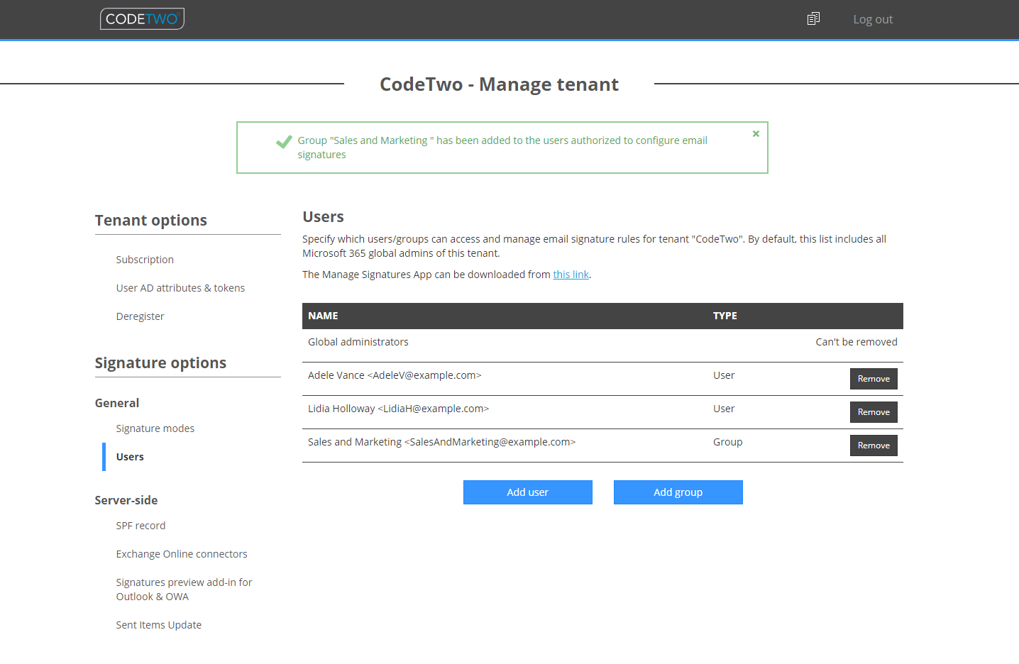CodeTwo Email Signatures for Office 365 - Screens & videos