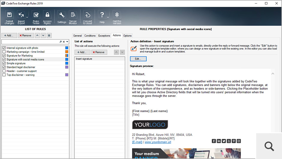 CodeTwo Exchange Rules - Screenshots and Videos