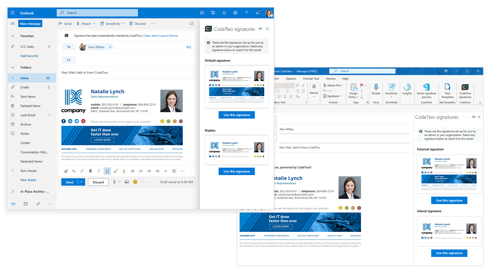 Signatures added in Outlook & OWA as you type | CodeTwo