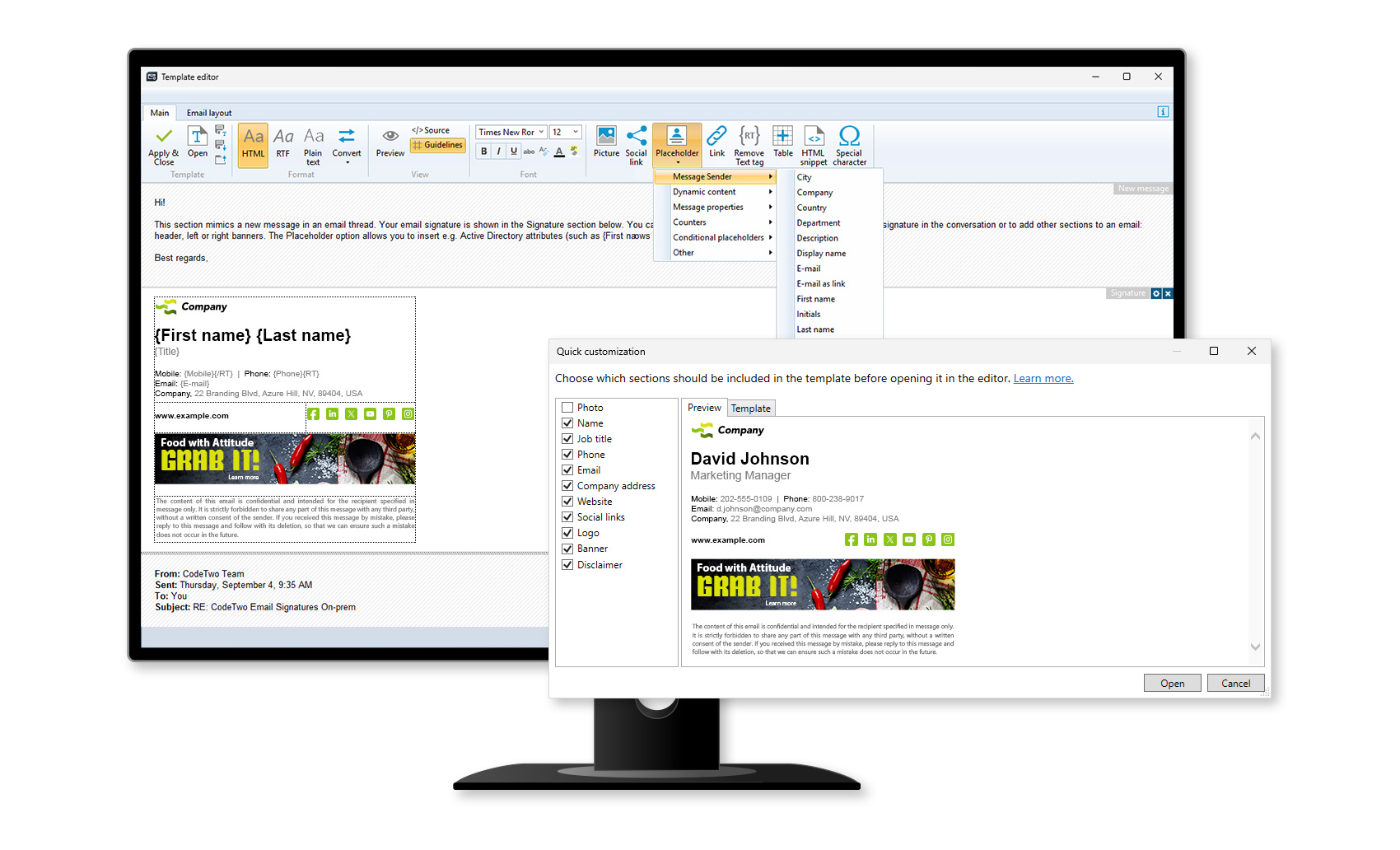 Easy-to-use signature editor - CodeTwo Email Signatures On-prem