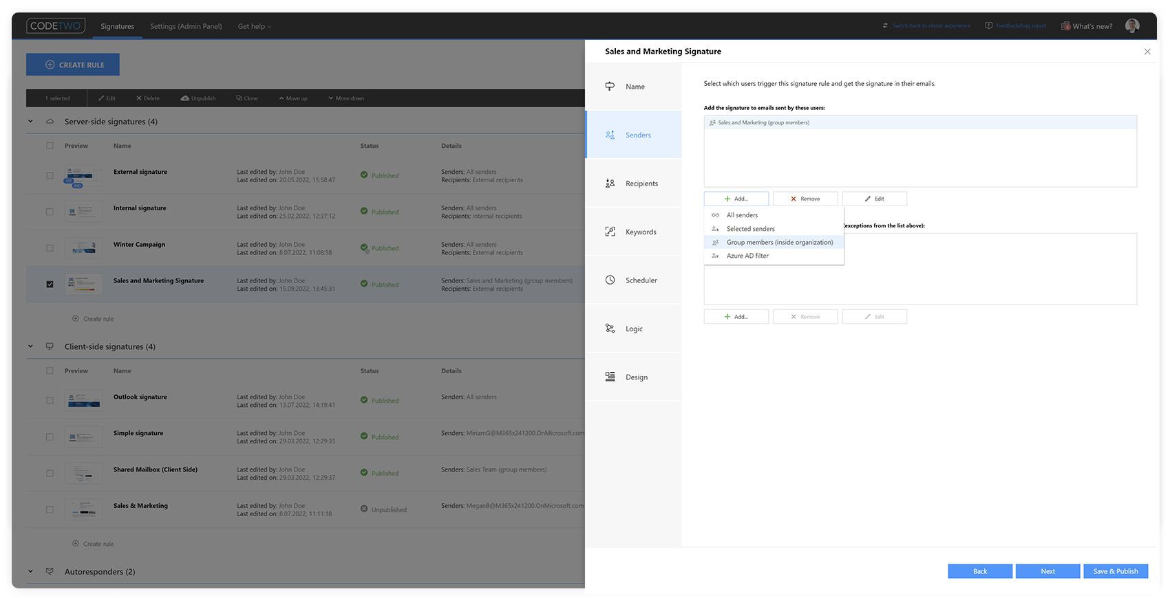 Complete control of Office 365 email signatures