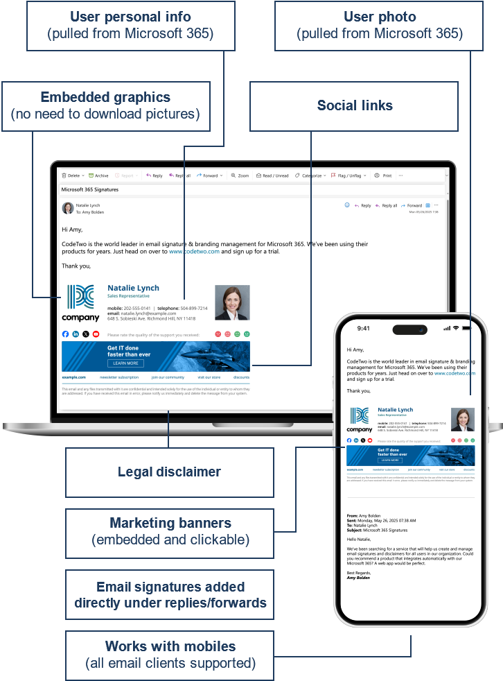 Company-wide email signature management for your business