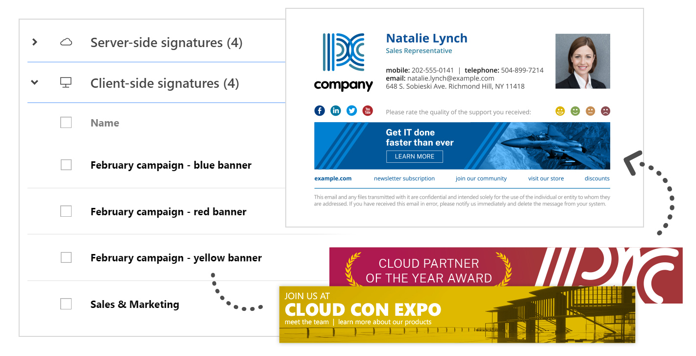 CodeTwo Email Signatures 365 – Examples of use