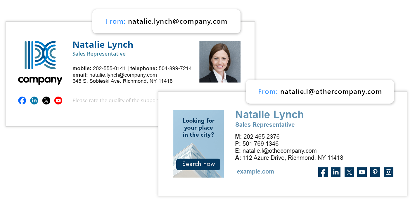CodeTwo Email Signatures 365 – Examples of use