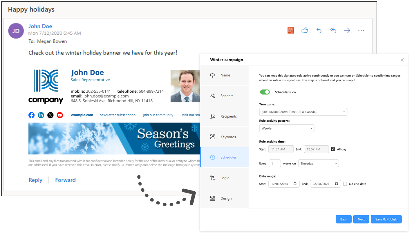 CodeTwo Email Signatures 365 – Examples of use