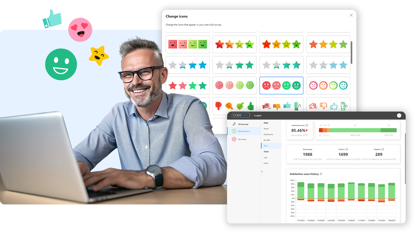 One-click CSAT surveys for Microsoft 365 | CodeTwo