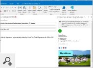 Server-side signatures visible while composing emails.