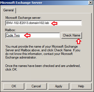 Failed to configure MAPI profile