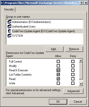 Setting up the custom EWS address in Exchange Rules family software