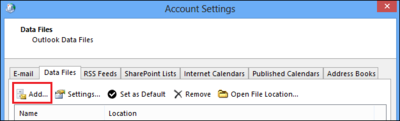 Existing Outlook data file in a new mail profile