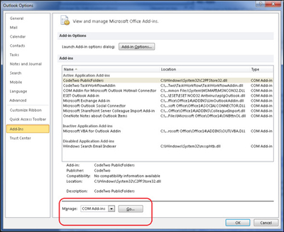 How to turn off CodeTwo Public Folders temporarily