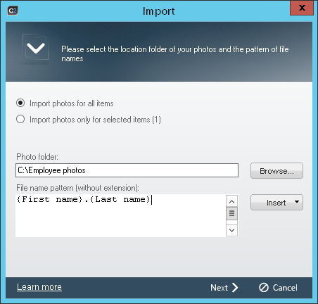 Importing photos