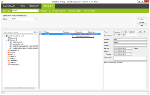 How to - Restore backups | CodeTwo Backup User's manual