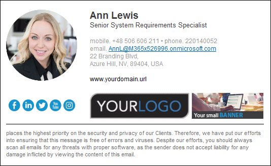 How to add round user photos to email signatures