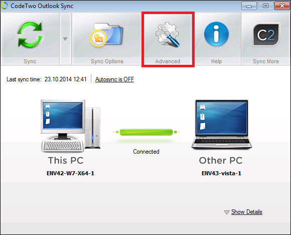 Advanced settings | CodeTwo Outlook Sync User's manual Advanced settings | CodeTwo Outlook Sync User's manual