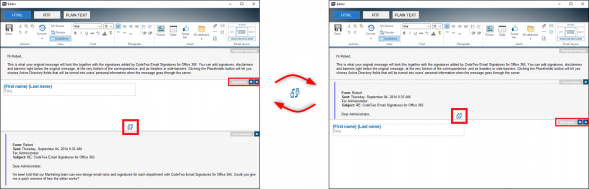How to add email signatures directly under latest messages