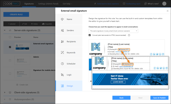 How to fix spaces disappearing from email signatures