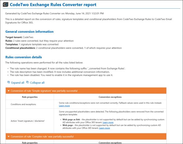 CodeTwo Exchange Rules Converter