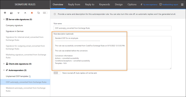CodeTwo Exchange Rules Converter
