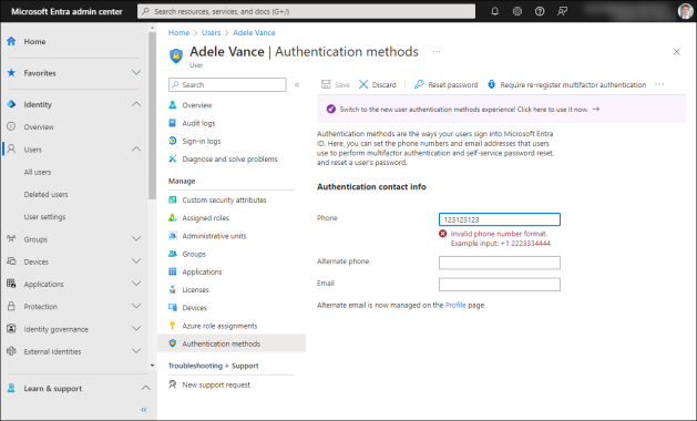 How to solve problems related to phone numbers in Microsoft Entra ID (Azure Active Directory)