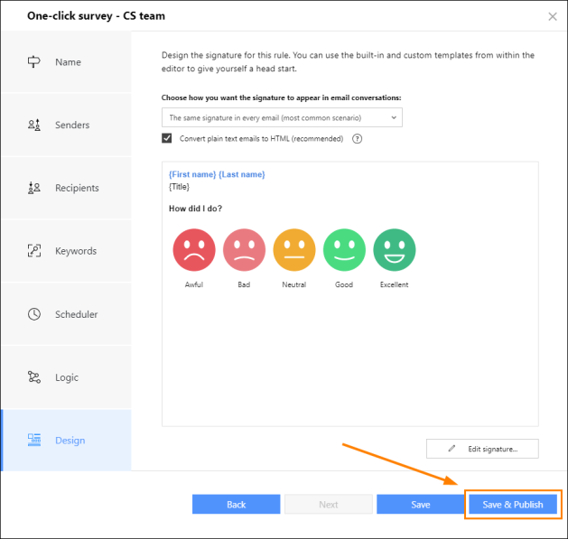 One-click surveys & Insights | CodeTwo Email Signatures 365 User's manual