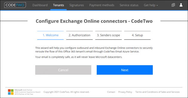 Get started - Configure Exchange Online connectors | CodeTwo Email ...