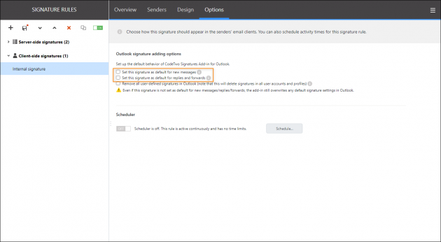 Examples of use - Add different signatures to internal and external emails | CodeTwo Email ...