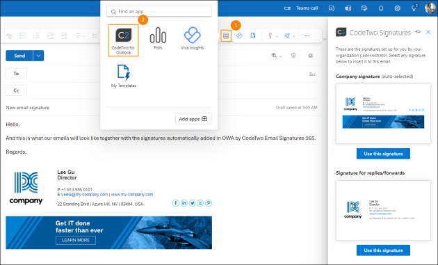 Email signatures - Use Outlook add-in - Add Outlook (client-side ...