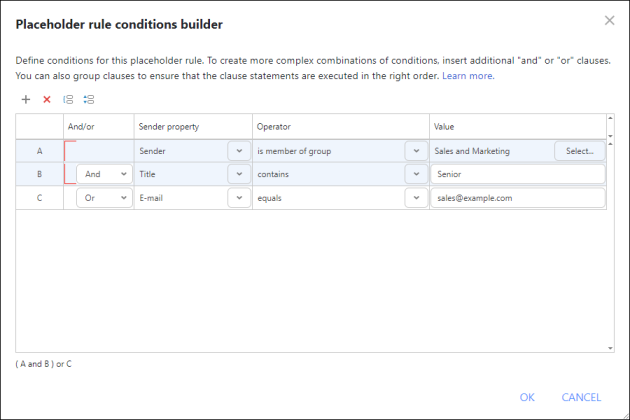 Email signatures - Design your signature - Conditional placeholders ...