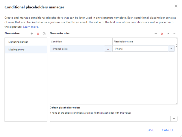 Email signatures - Design your signature - Conditional placeholders ...