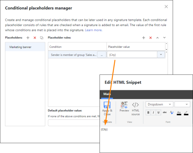 Email signatures - Design your signature - Conditional placeholders ...