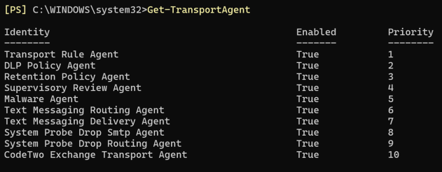 How to set the priority of the CodeTwo transport agents