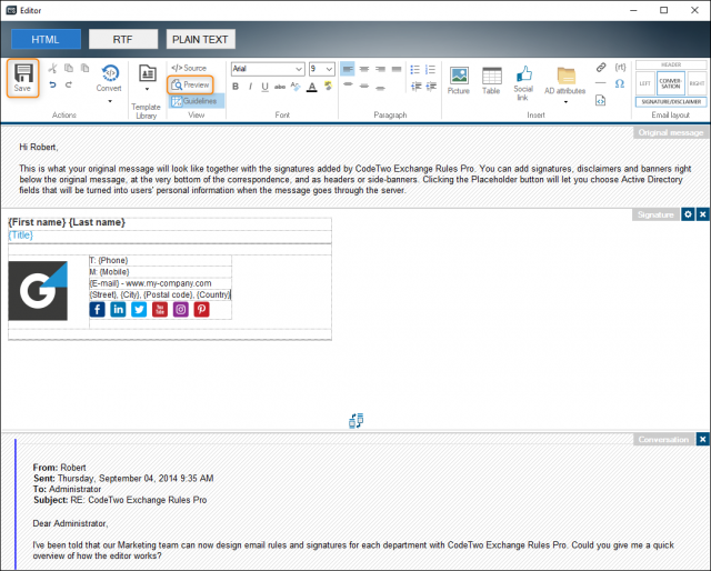 How to import an HTML signature template into CodeTwo email signature ...