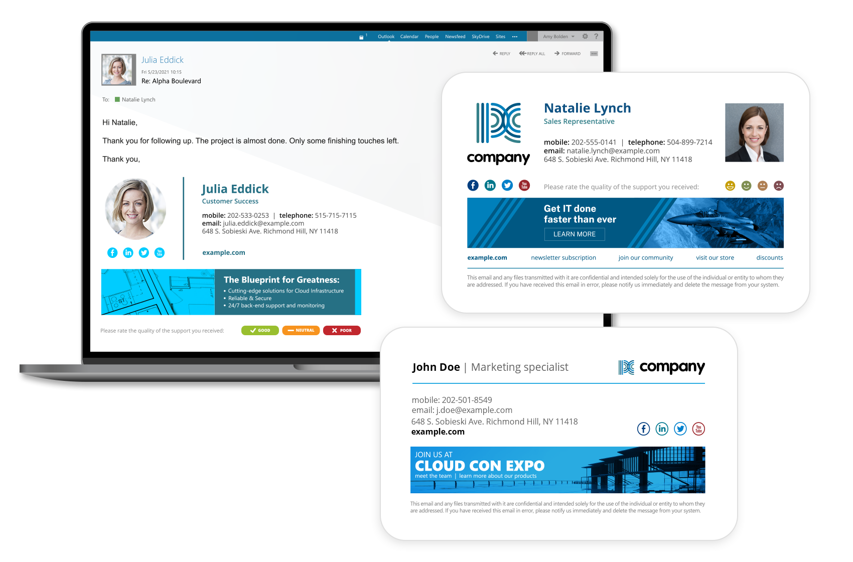 Email signatures for marketing purposes